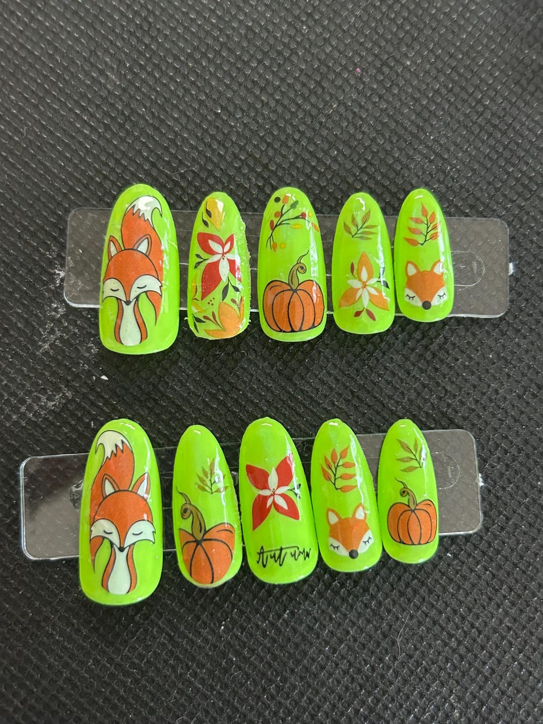 Neon Yellow Foxy Fall Press on Nails - Etsy