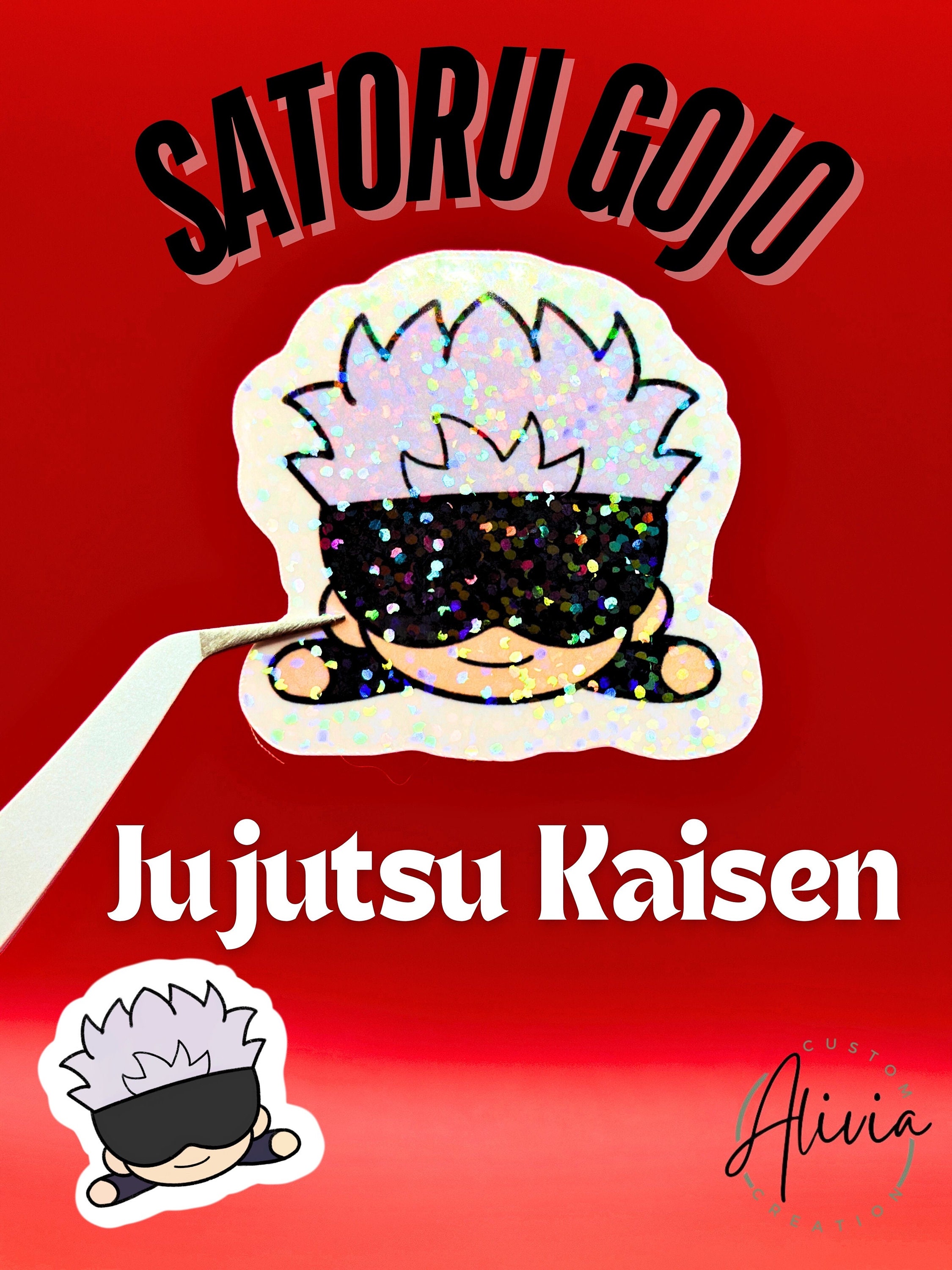 Satoru Gojo Sticker, Gojo, Anime Stationary, Holographic Stickers, 2 ...
