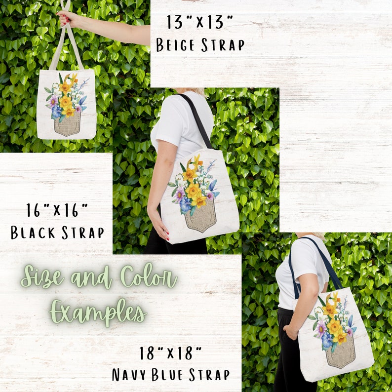 Custom Birth Flower Tote Bag Personalized Name Best Gift Mother's Day ...