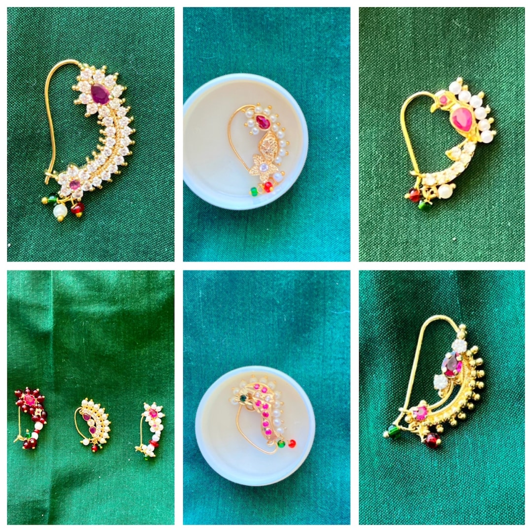 Maharashtrian Nath, Nose Pin Traditional - Etsy