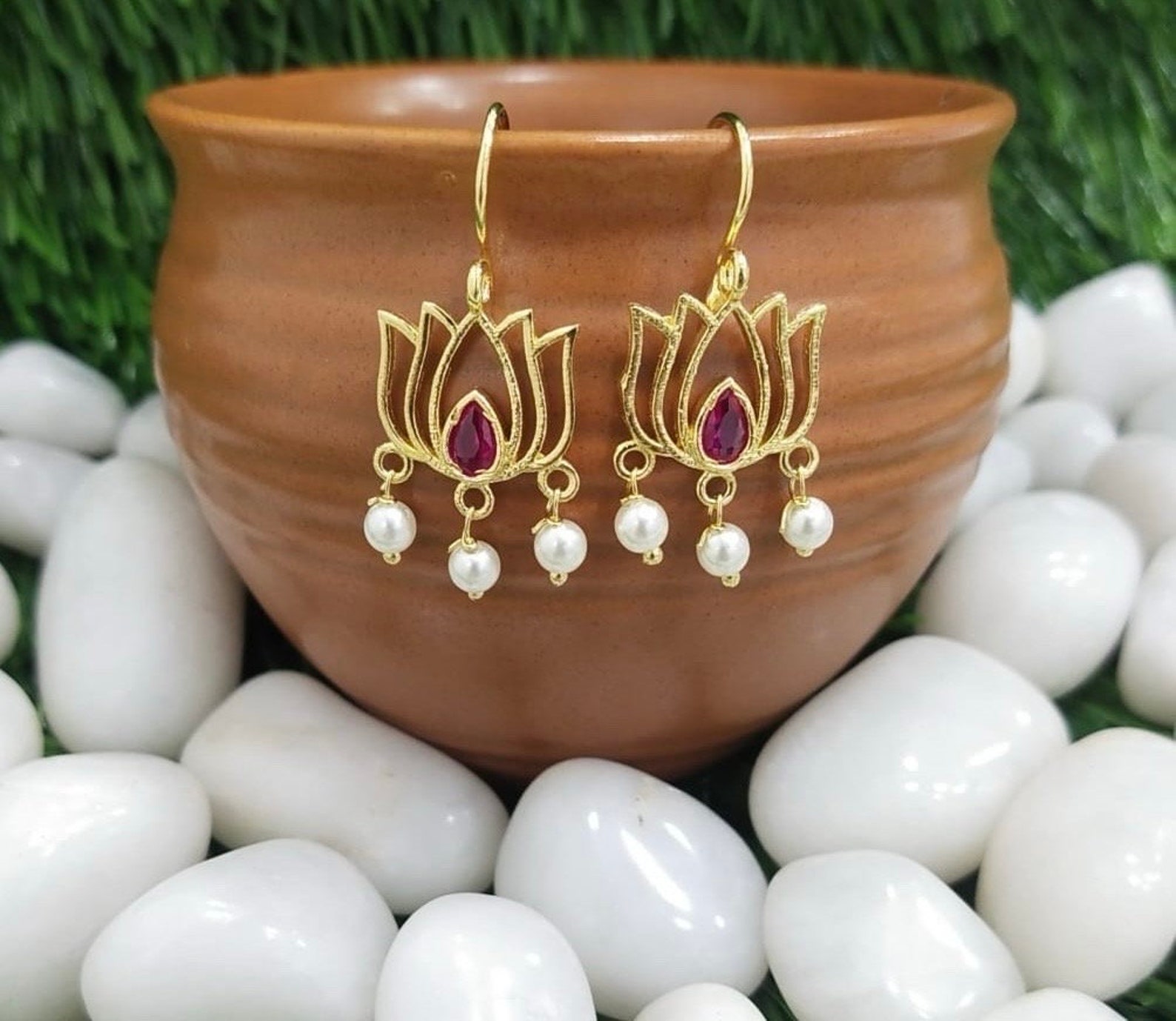 Indian Earrings, Maharashtrian Bugadi, Gold Plated (free Pick up ...