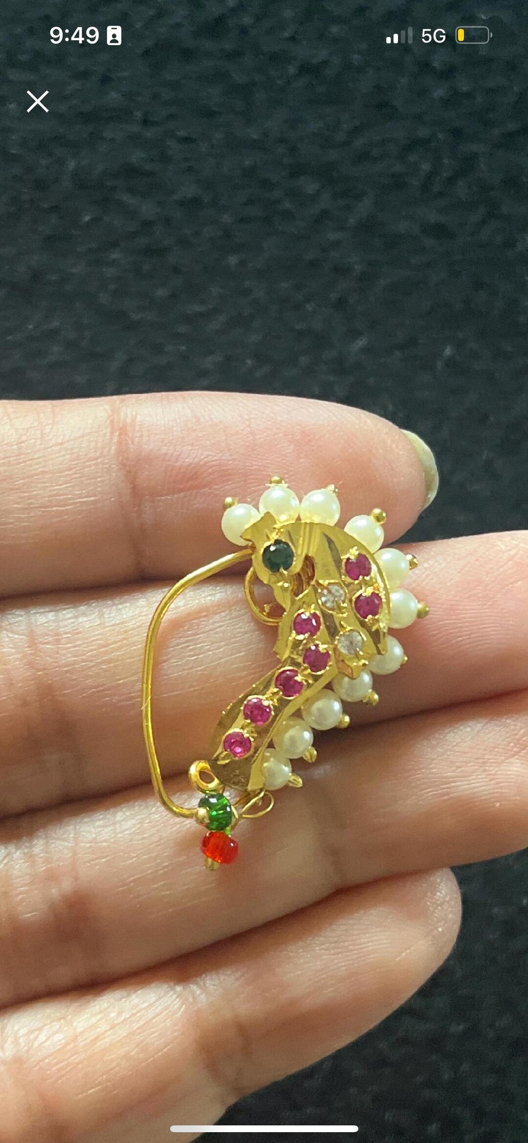 Press-on Maharashtrian Nath, Nose Pin Traditional - Etsy