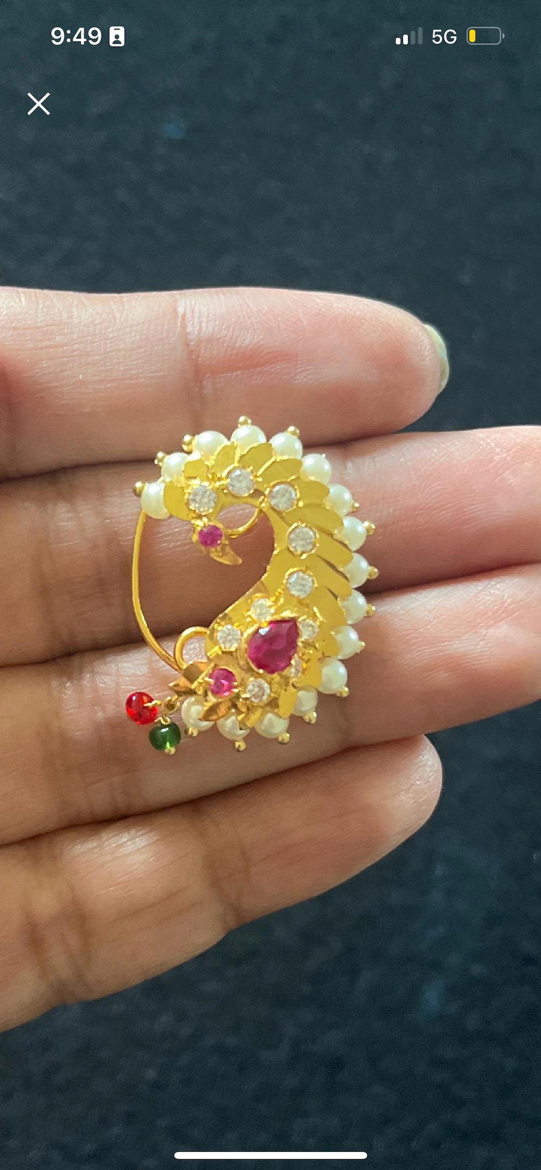 Press-on Maharashtrian Nath, Nose Pin Traditional - Etsy