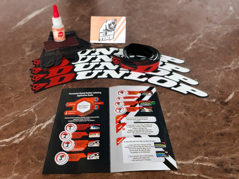 Dunlop Tire Stickers Tire Letters Decal Custom 1'' 8x Permanent Tire ...