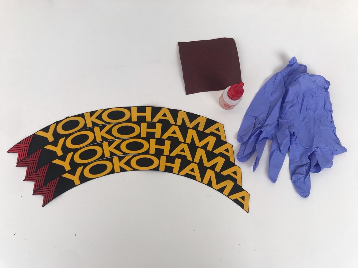 YOKOHAMA Yellow Tire Stickers Tire Letters Decal Custom 1'' 8x ...