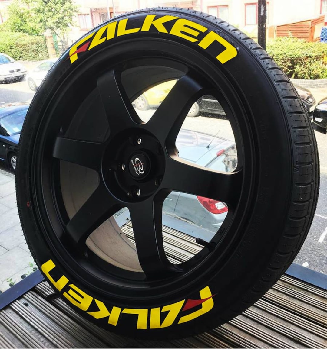 FALKEN Yellow Tire Stickers Tire Letters Decal Custom 1'' 8x Permanent ...