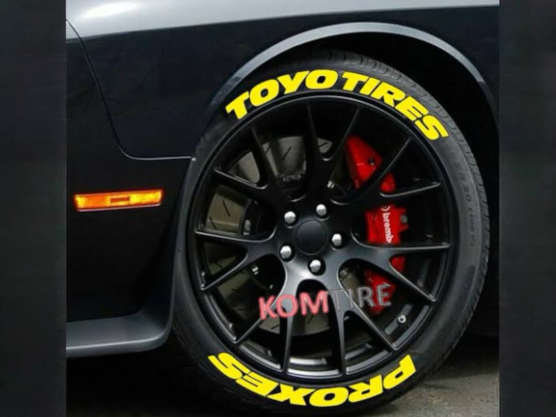 Toyo Tires Proxes Yellow Permanent Tire Stickers Tire Letters Decal ...