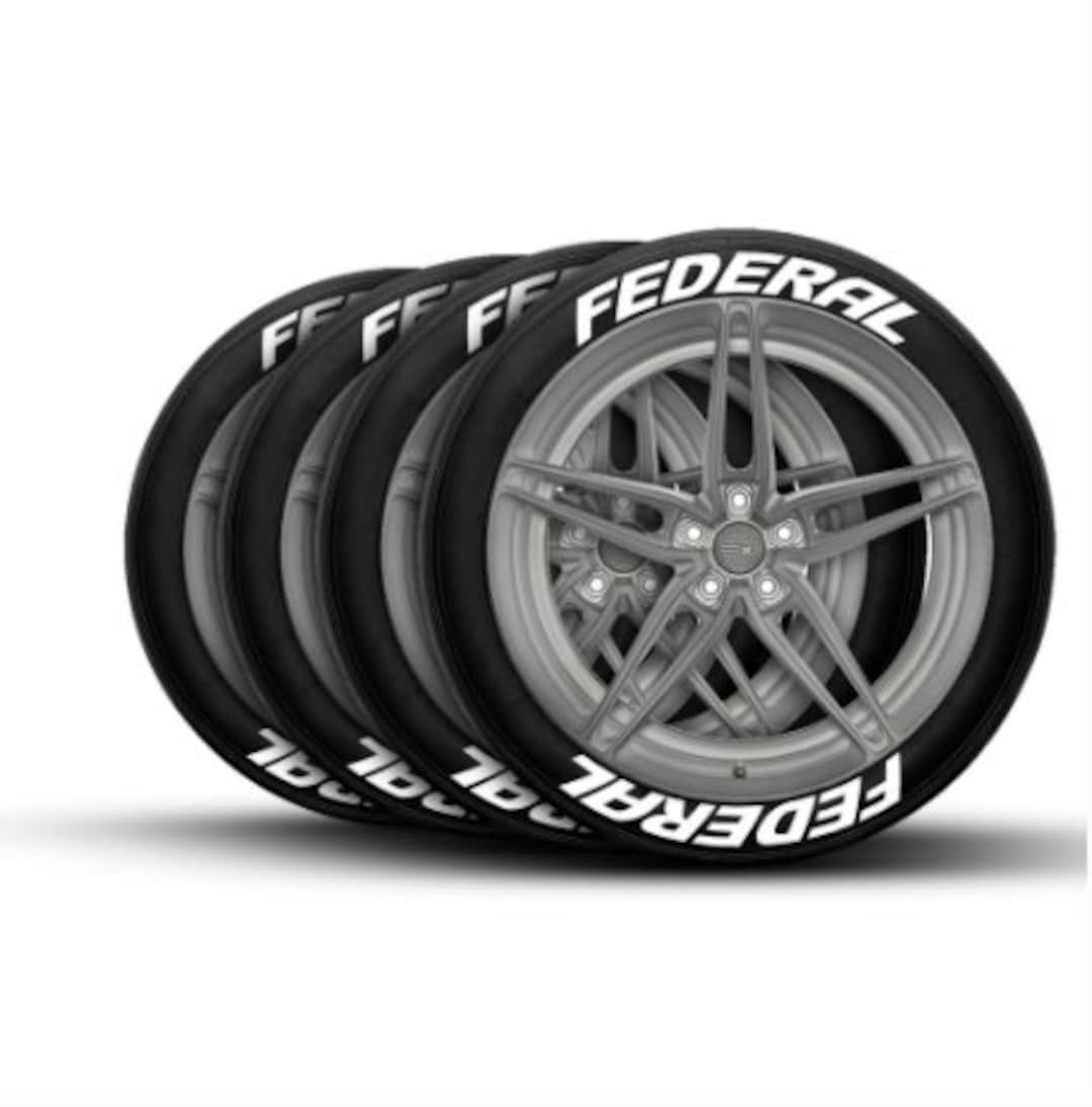 FEDERAL Tire Stickers Tire Letters Decal Custom 1'' 8x Permanent Tire ...