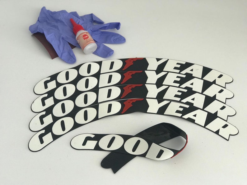 GOODYEAR Tire Stickers Tire Letters Decal Custom 1'' 8x Permanent Tire ...