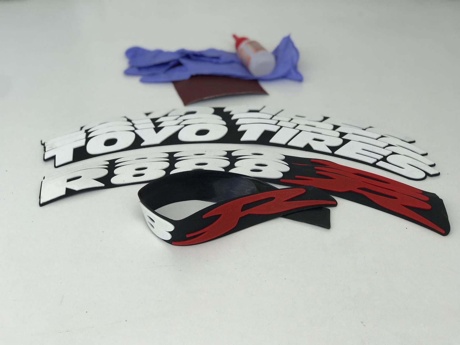 TOYO TIRES R888R Tire Stickers Tire Letters Decal Custom 1'' 8x ...