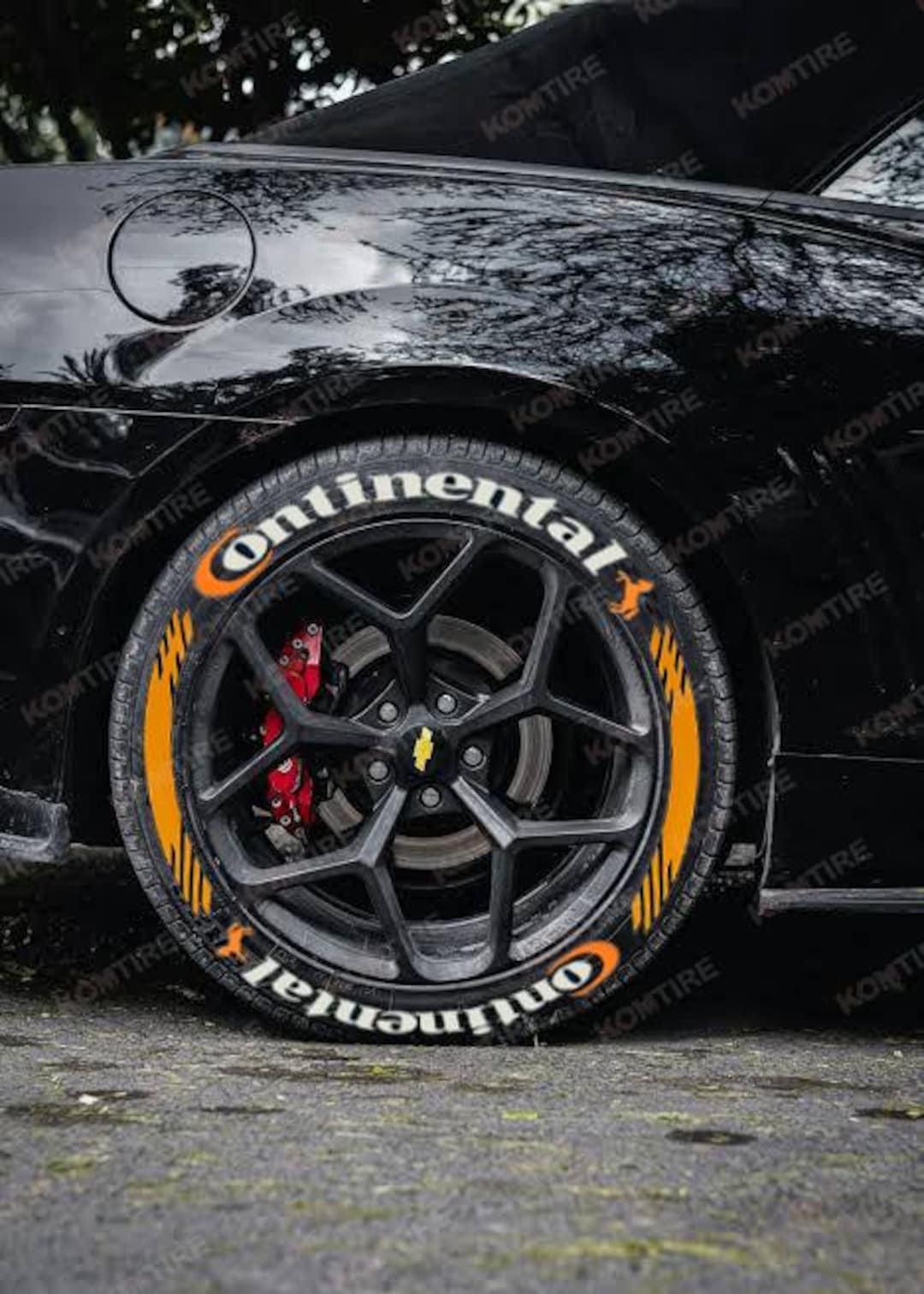 CONTINENTAL ORANGE & STRIP Tire Stickers Tire Letters Decal Custom 1.25 ...