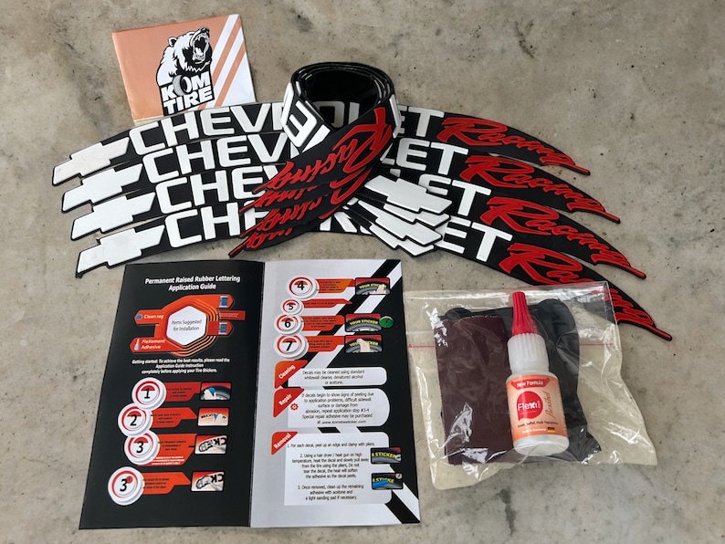 Chevrolet Racing Tire Stickers Tire Letters Decal Custom 1'' 8x ...