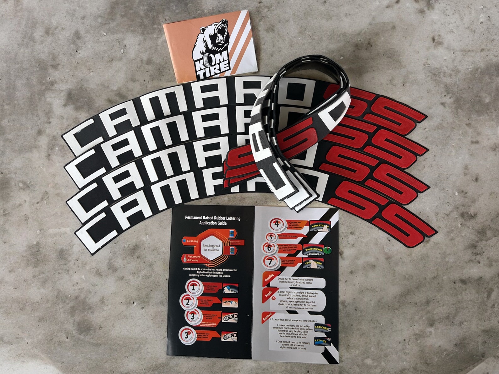 Camaro SS Tire Stickers Tire Letters Decal Custom 1'' 8x Permanent Tire ...