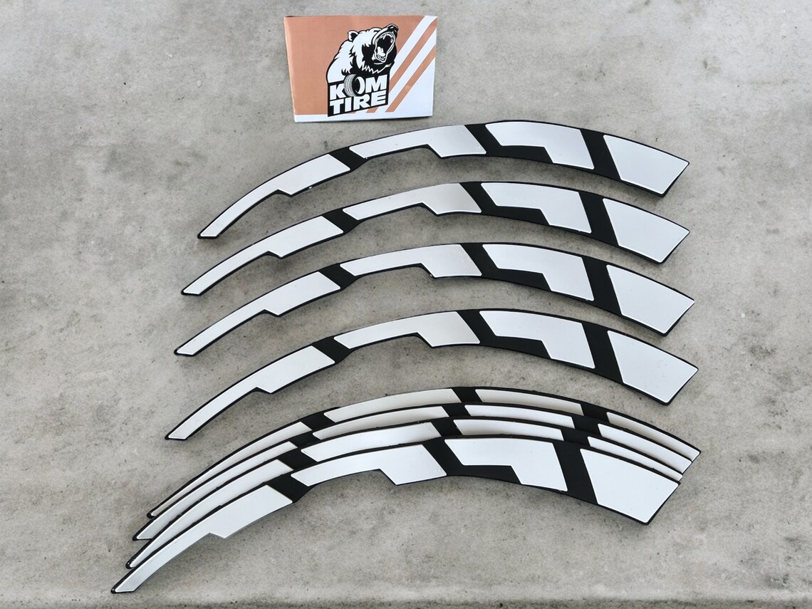 GOODYEAR & STRIP Tire Stickers Tire Letters Decal Custom 1'' 8x ...