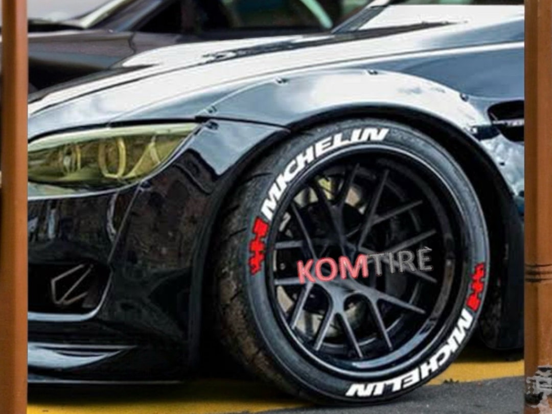 Michelin Red Flag Tire Stickers Tire Letters Decal Custom 1'' 8x ...