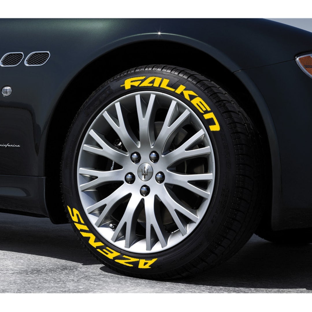 FALKEN AZENIS Yellow Tire Stickers Tire Letters Decal Custom 1'' 8x ...