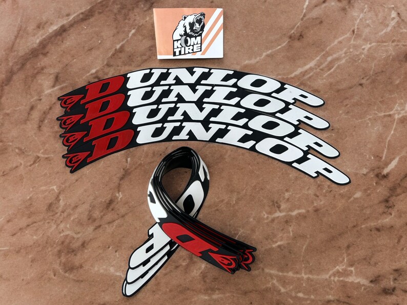 Dunlop Tire Stickers Tire Letters Decal Custom 1'' 8x Permanent Tire ...
