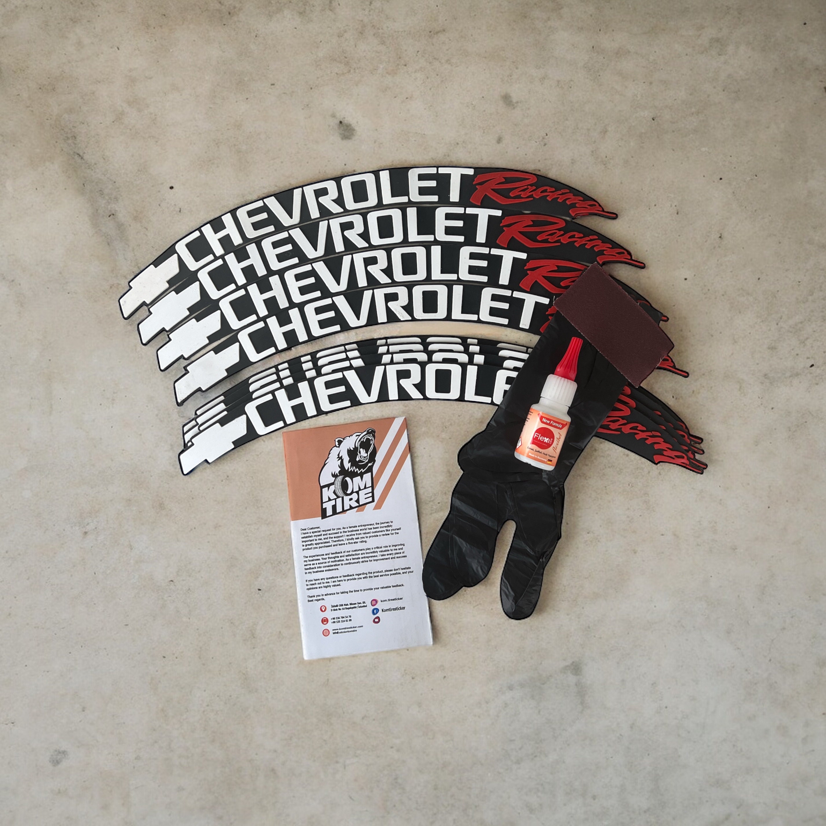 CHEVROLET RACING Tire Stickers Tire Letters Decal Custom 1'' 8x ...