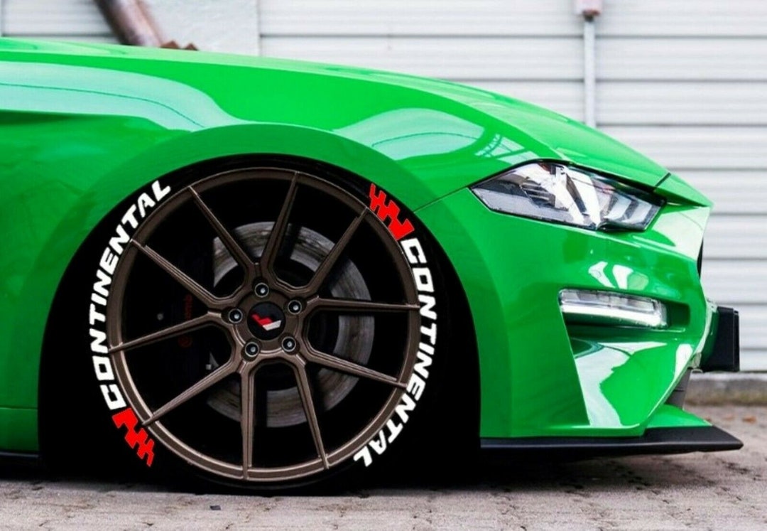 CONTINENTAL Red Flag Tire Stickers Tire Letters Decal Custom 1'' 8x ...