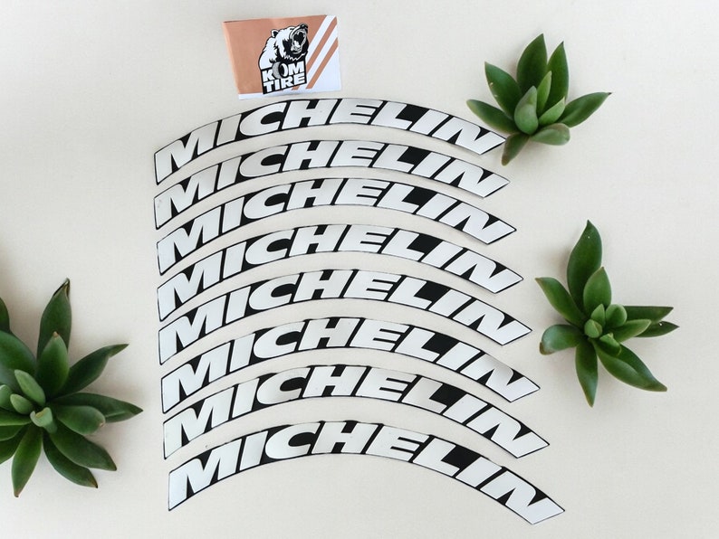Michelin Red Flag Tire Stickers Tire Letters Decal Custom 1'' 8x ...