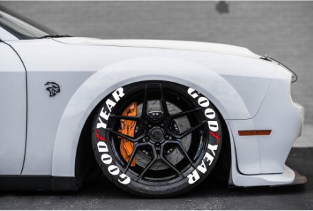 GOODYEAR Tire Stickers Tire Letters Decal Custom 1'' 8x Permanent Tire ...