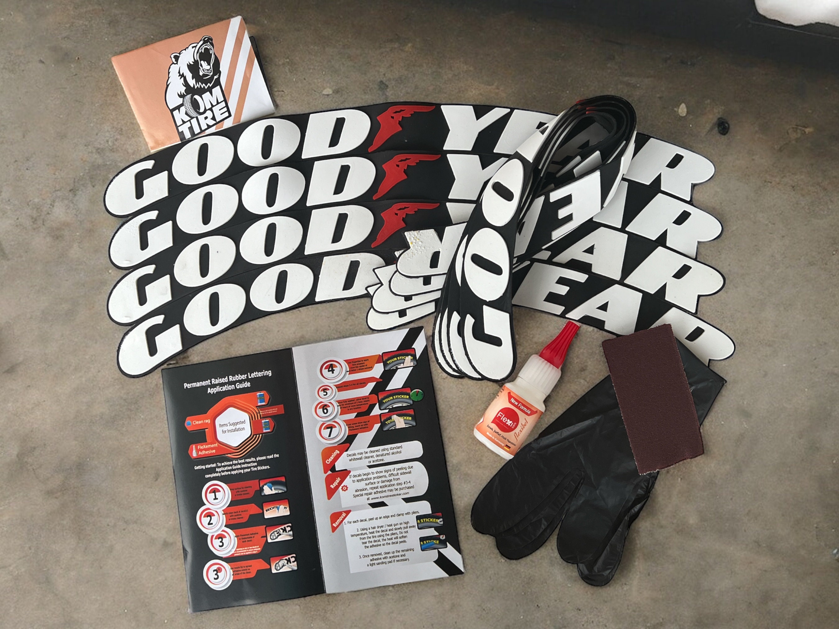 Goodyear Tire Stickers Tire Letters Decal Custom 1'' 8x Permanent Tire ...