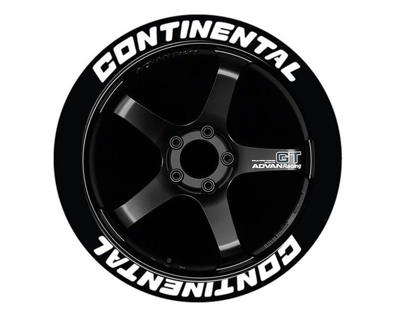CONTINENTAL Tire Stickers Tire Letters Decal Custom 1'' 8x Permanent ...
