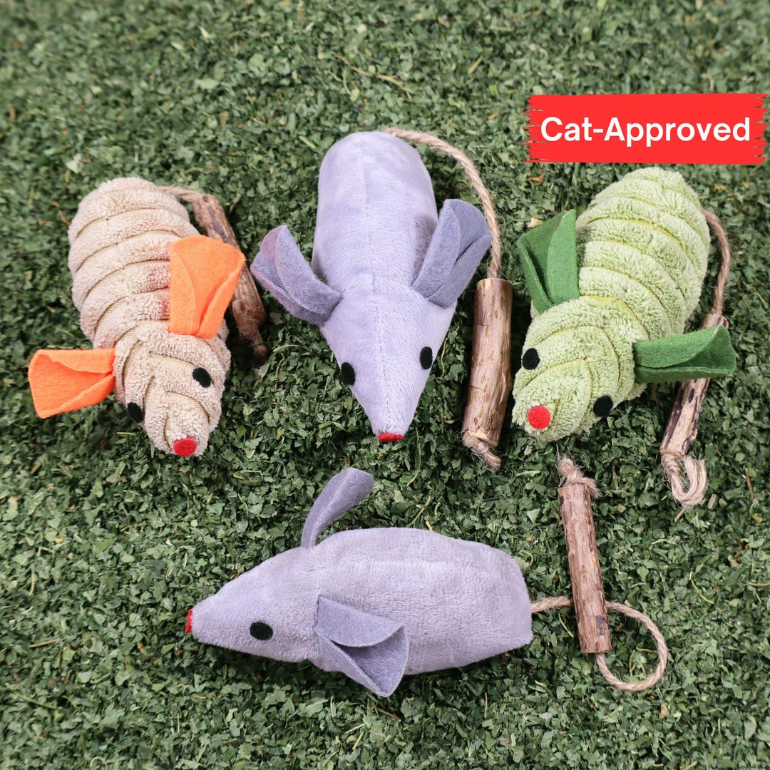 Catnip Silvervine Kicker Mice Cat Toy: 100% Herbal Stuffed, Silvervine ...