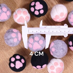 Catnip Silvervine Felted Paw Ball Cat Toys: New Zealand Wool With ...