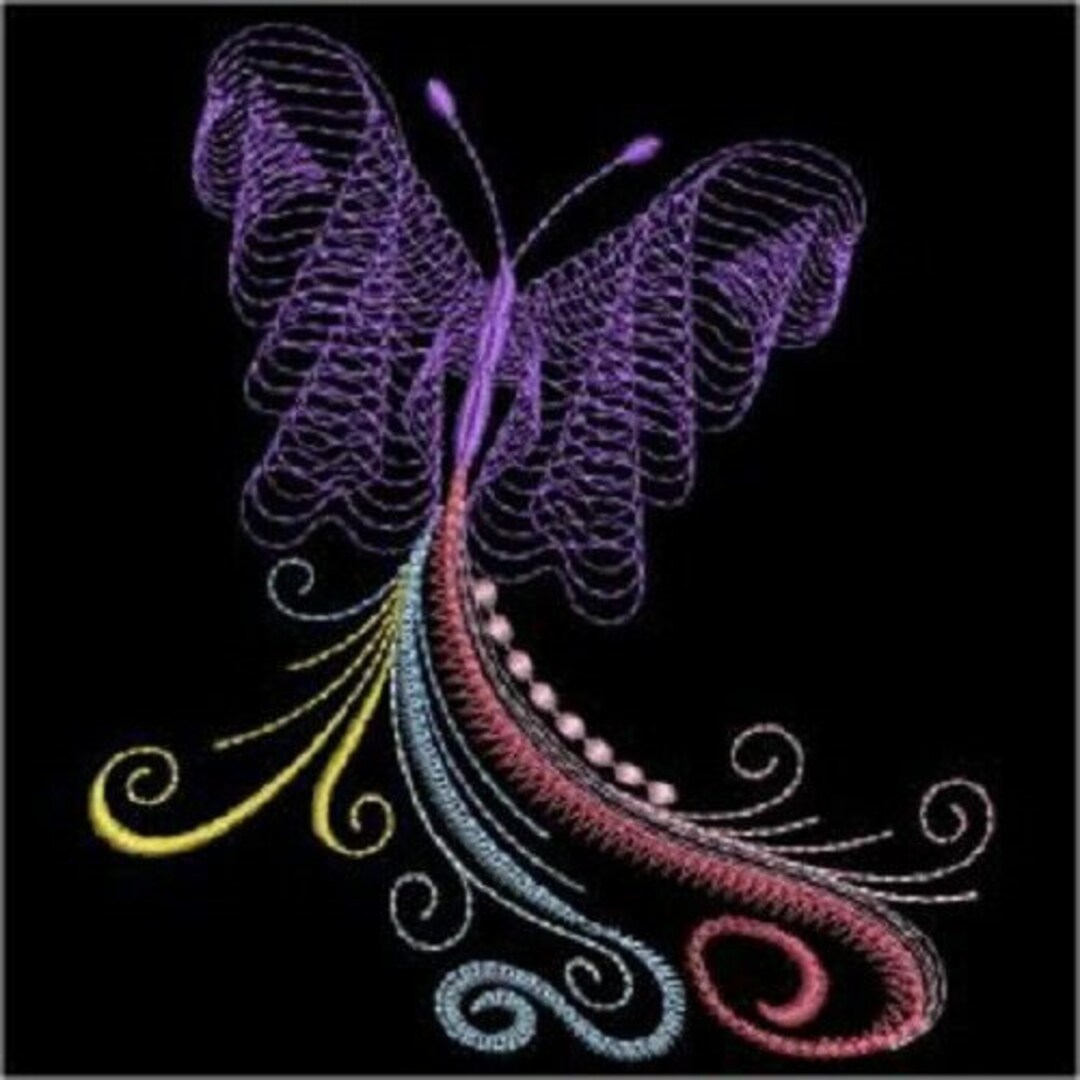 Neon Butterfly Embroidered 10 Quilt Blocks - Etsy