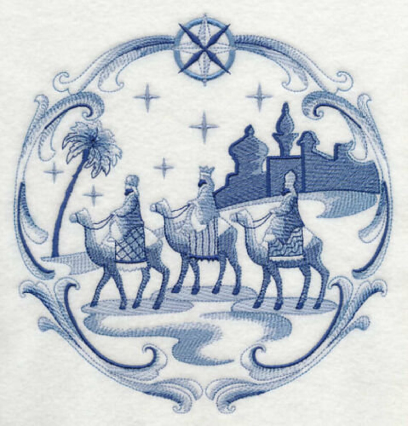 Delft Blue Nativity Christmas EMBROIDERED QUILT BLOCKS - Etsy