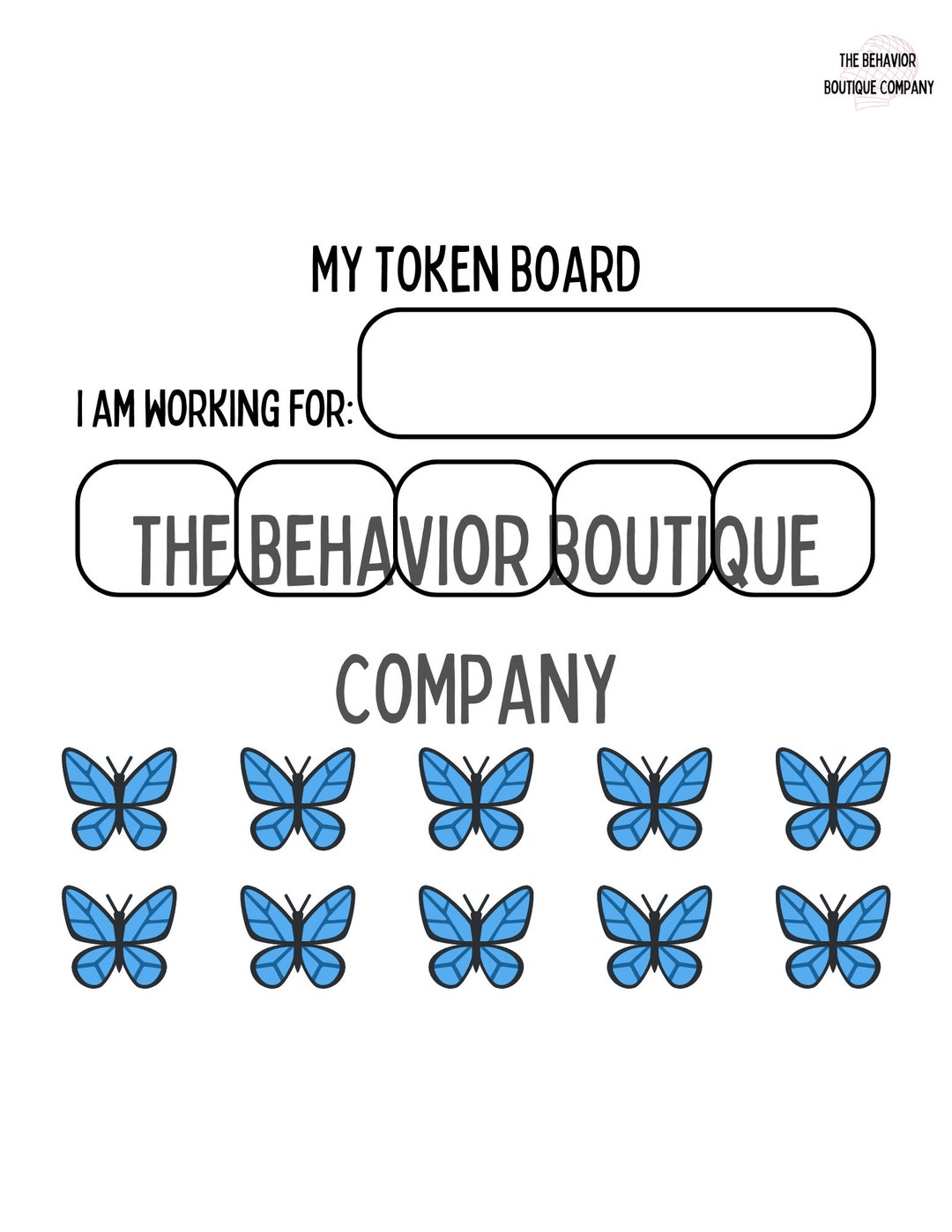 My Token Board Printable (butterfly) - Etsy