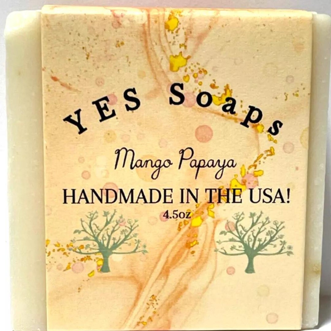 Mango Papaya Soap Bar Artisan Handmade Cold Processed 4.5 Oz. YES Soaps ...