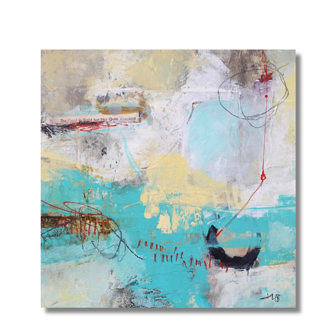 Abstract Collage Painting missing the Mark Expressive Acrylic Art ...