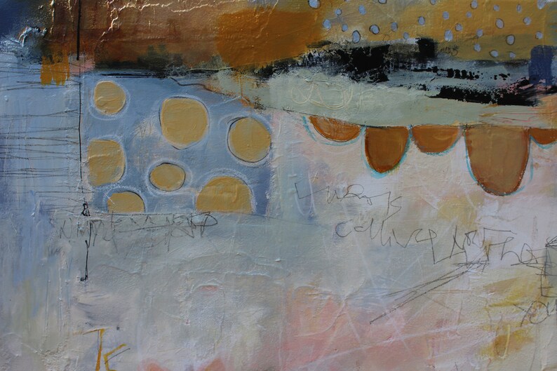Contemporary Abstract Art faded Heart 18 X 18 - Etsy