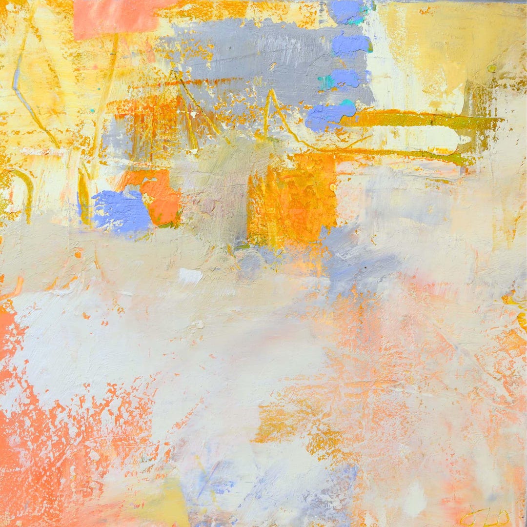 Contemporary Abstract Art in Light Colors Abstract Cold Wax and Oil ...