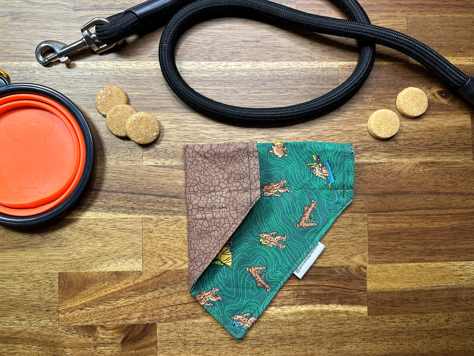 Sasquatch Dog Bandana, Over the Collar Bandana, Reversible Dog Bandana ...