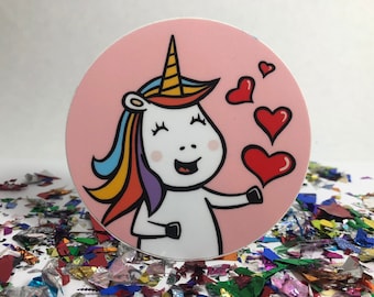 VS073 Cottagecore Unicorn Vinyl Sticker / 70s Aesthetic - Etsy