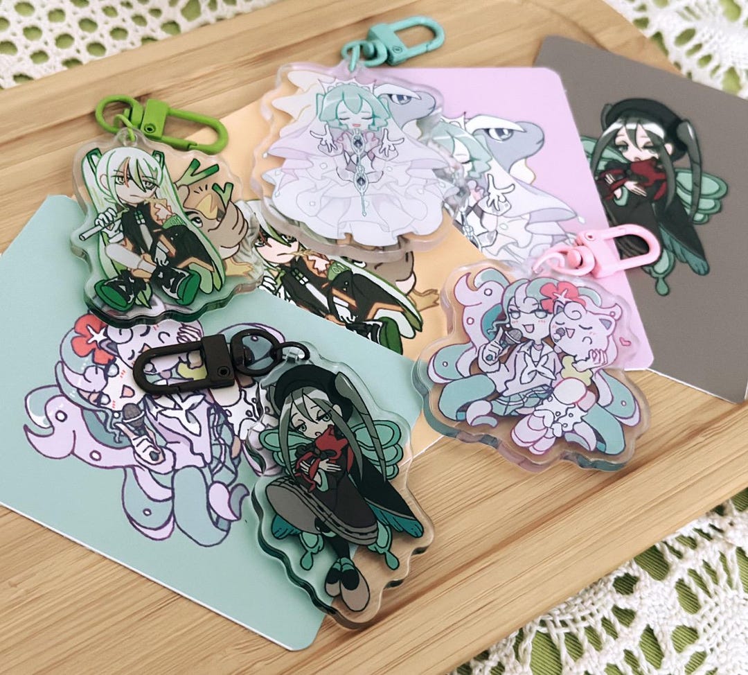 Project Voltage Keychain (ft. Bug, Fairy, Fighting, & Rock Hatsune Miku ...