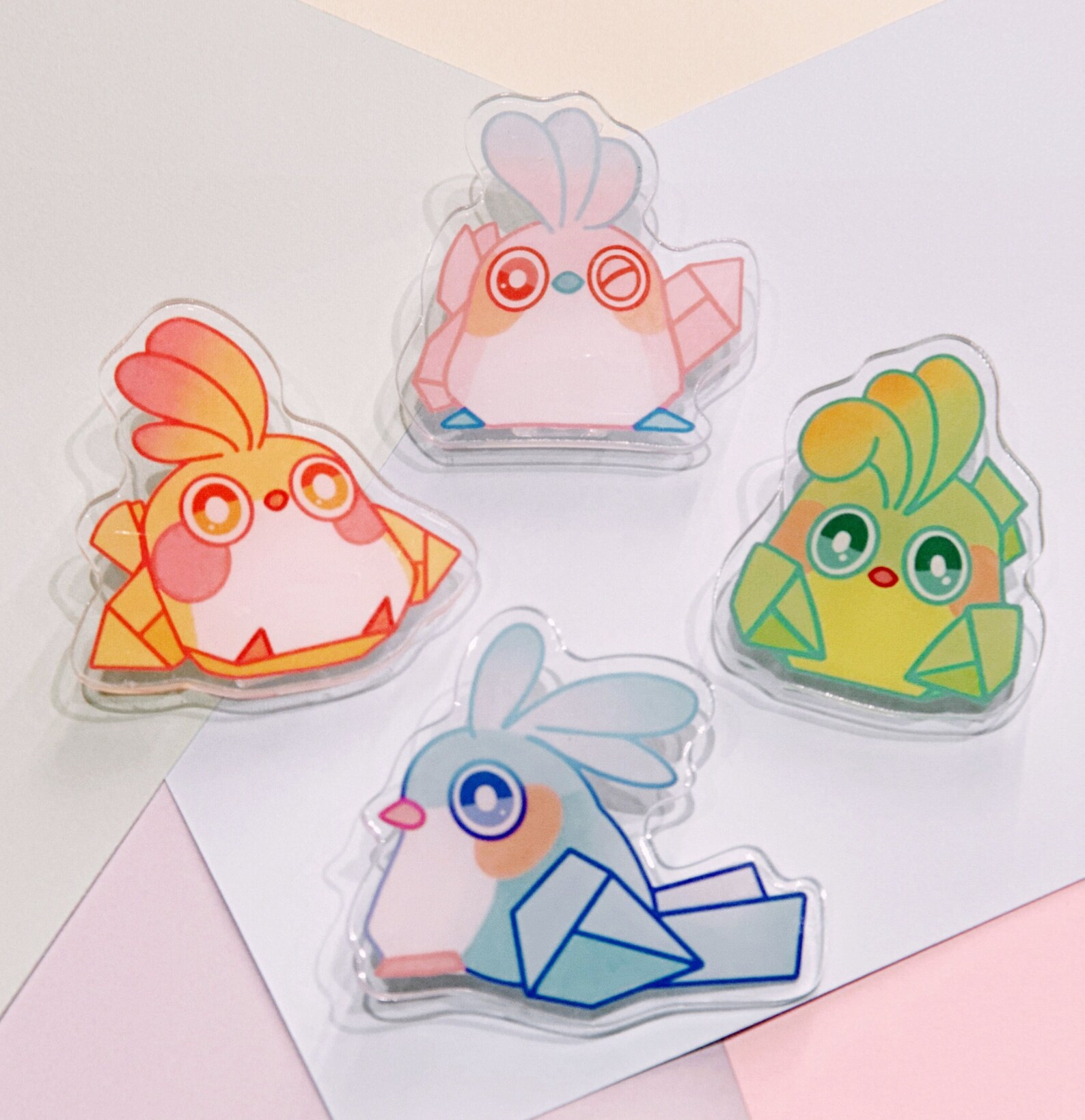 HSR Origami Bird Acrylic Clips - Etsy