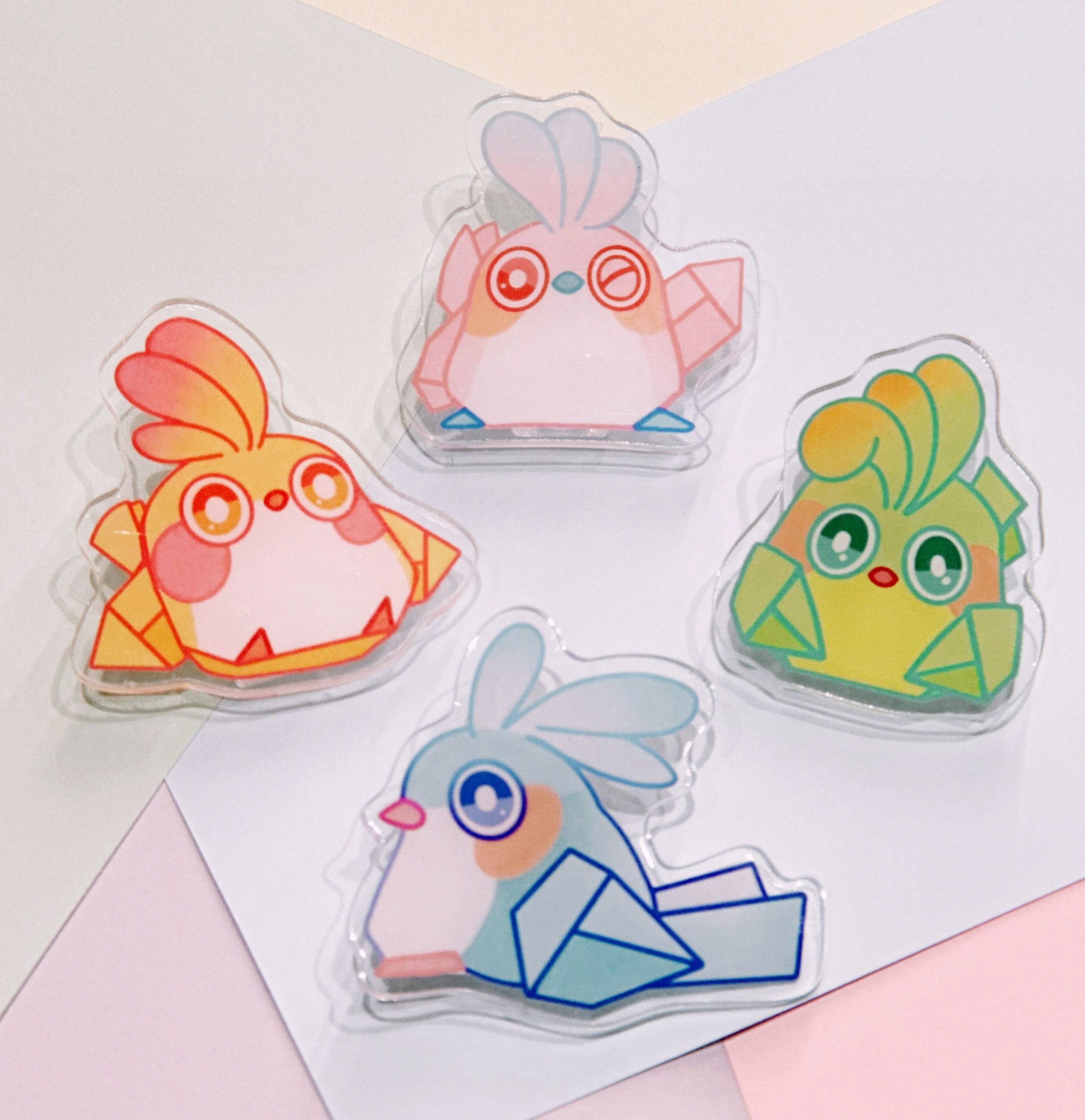 HSR Origami Bird Acrylic Clips - Etsy