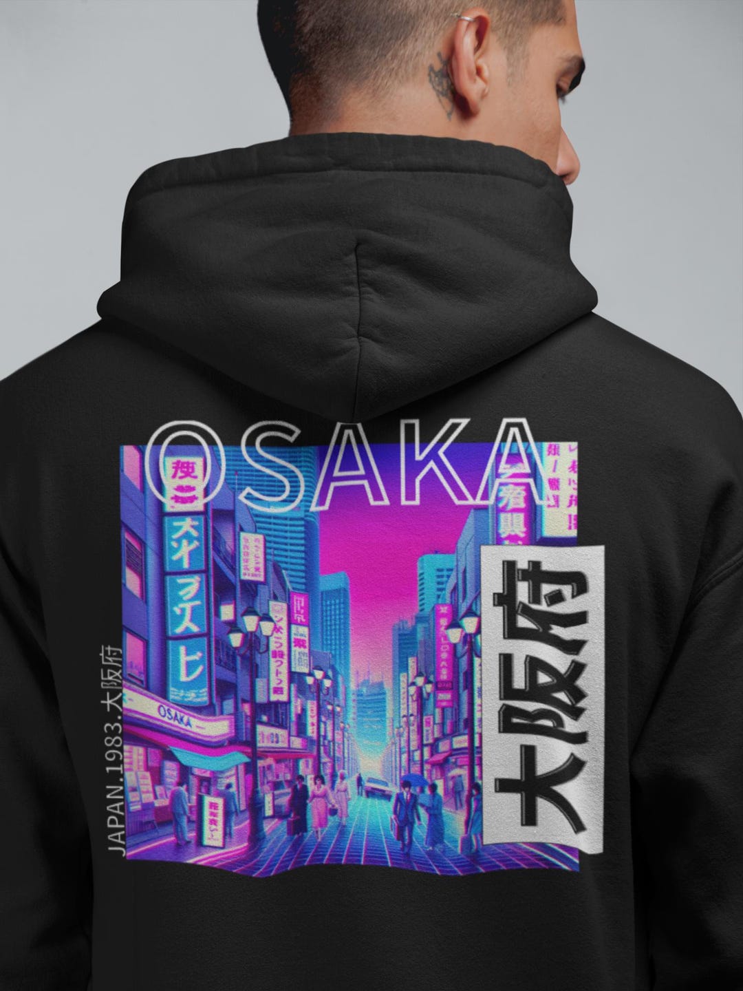 Vaporwave Aesthetic Osaka Hoodie, Japanese Streetwear Harajuku, Y2K ...