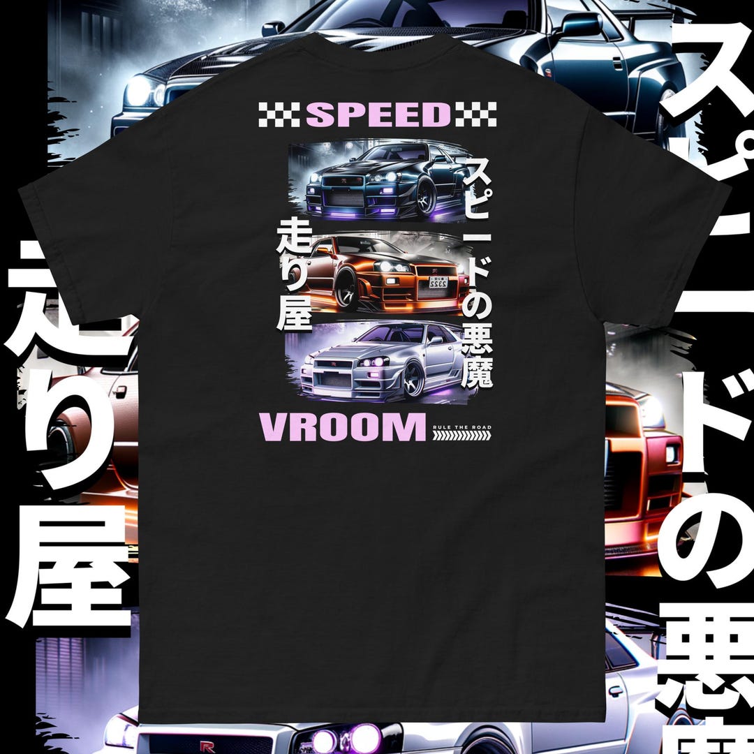 JDM Car T-shirt Japanese Streetwear Retro Racer Graphic Tee Gift for ...