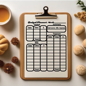 Basic Monthly Budget Planner Printable Financial Organizer - Etsy