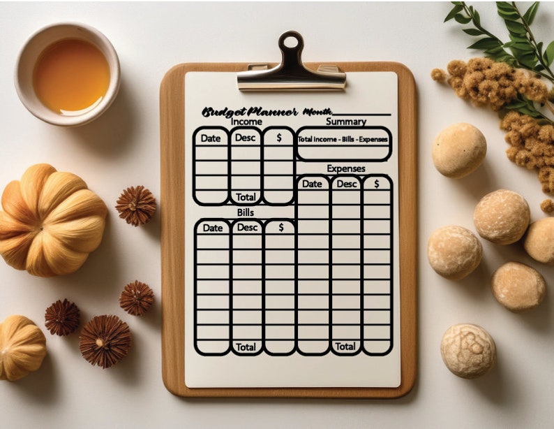 Basic Monthly Budget Planner Printable Financial Organizer - Etsy