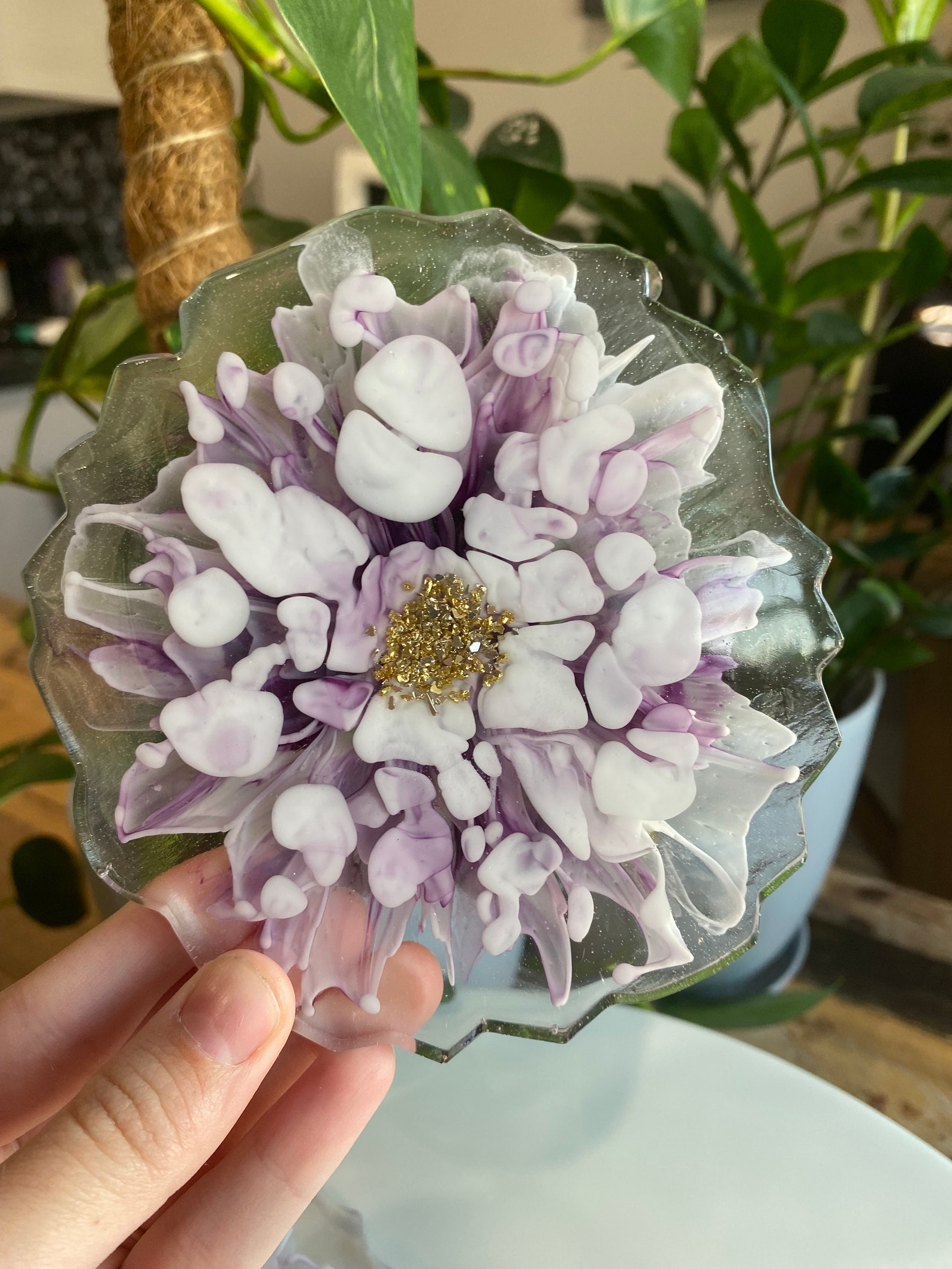 Flower Bloom Coasters Handmade Home Gift Resin Drink Coaster Home Decor ...