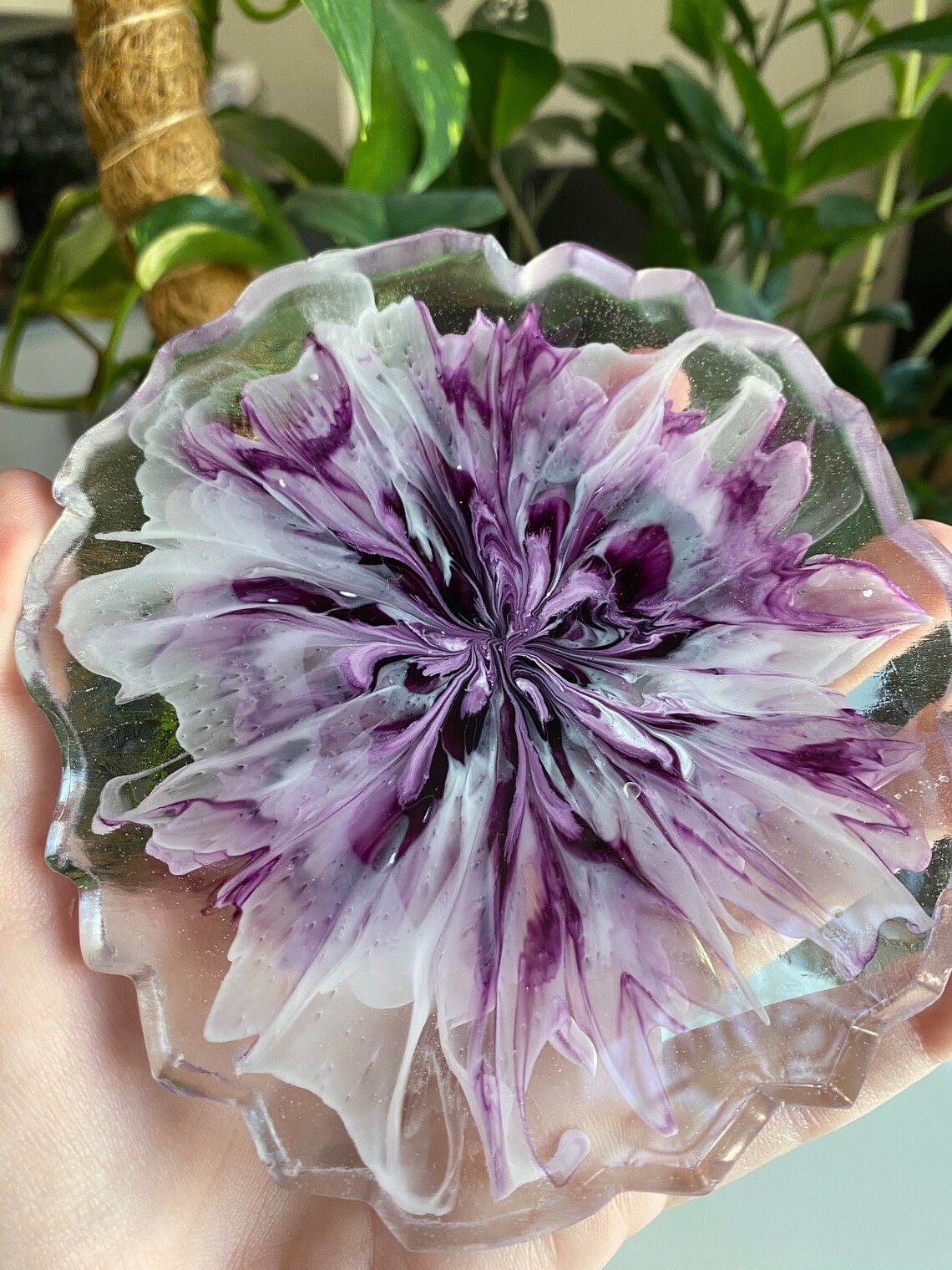 Flower Bloom Coasters Handmade Home Gift Resin Drink Coaster Home Decor ...