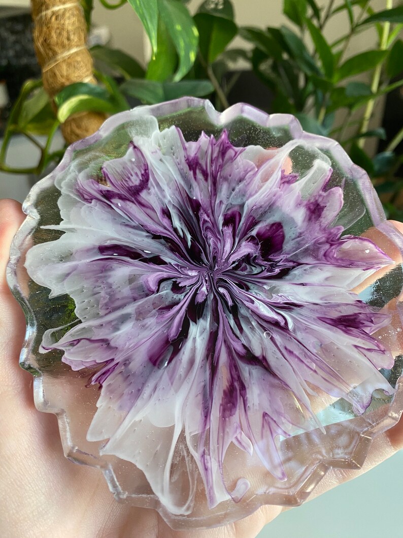 Flower Bloom Coasters Handmade Home Gift Resin Drink Coaster Home Decor ...