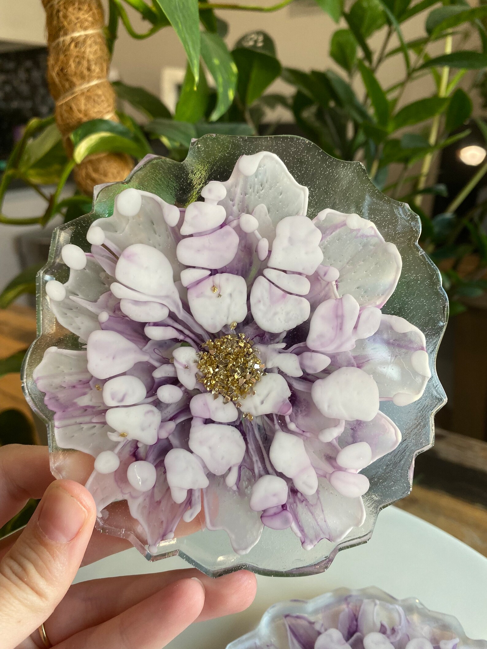 Flower Bloom Coasters Handmade Home Gift Resin Drink Coaster Home Decor ...