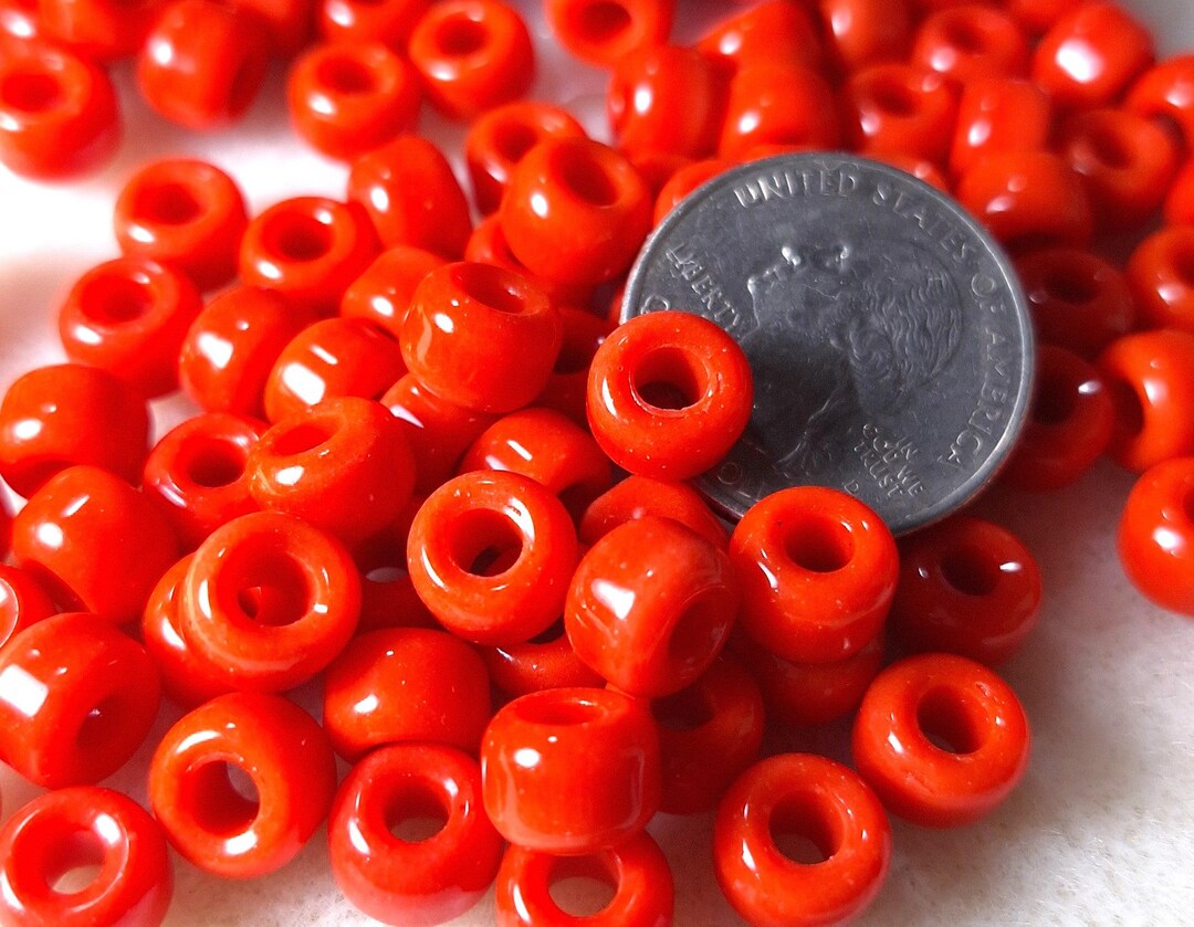 9mm Orange Opaque Crow Roller Beads 120ct - Etsy